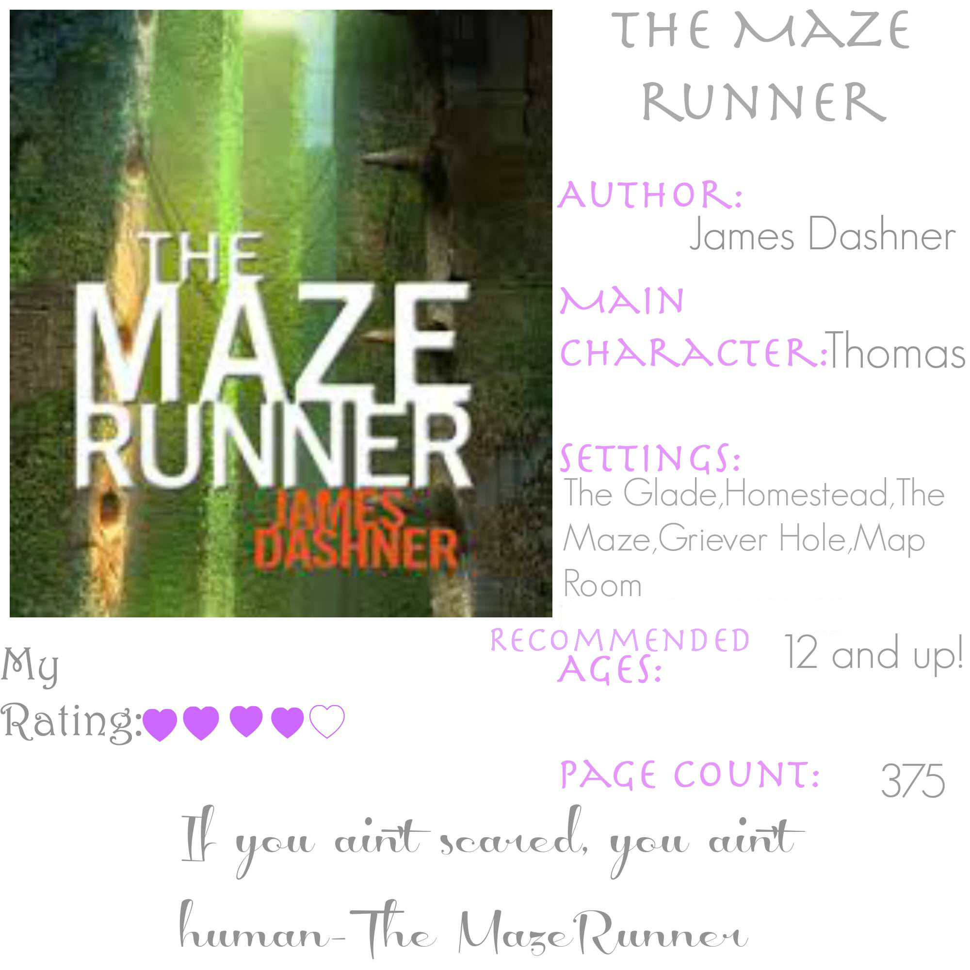 Maze Runner Book Report Maze Runner Book Report